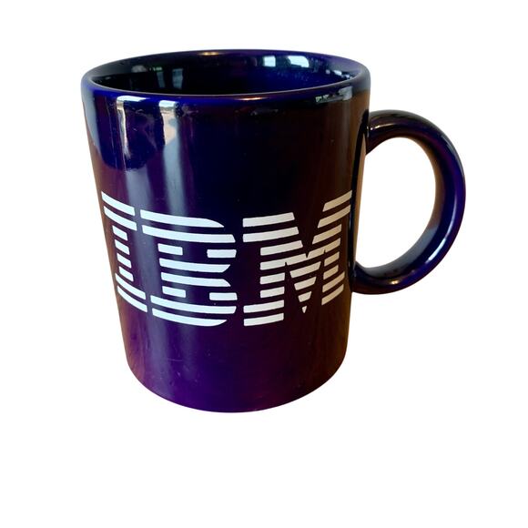 Ibm | Dining | Vintage Ibm Computer Coffee Mug Tea Cup Ceramic Cobalt ...